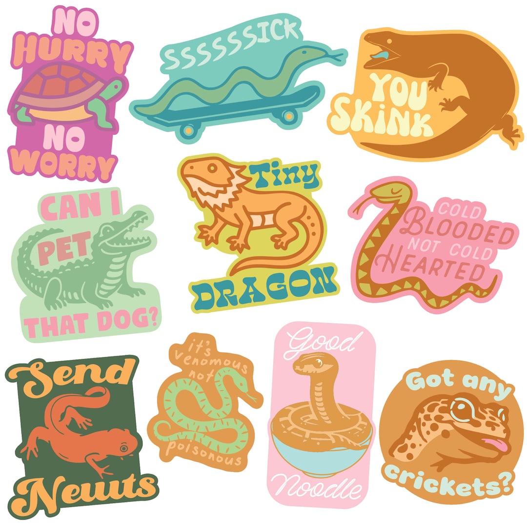 Reptile Laptop Stickers – Funny Alligator, Snake, Lizard Decals - Etsy