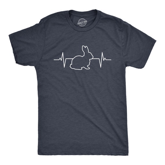 Bunny Heart Beat, Bunny Pulse, Funny Bunny Easter Mens Tee Shirt, Guys ...
