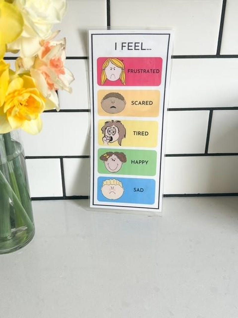 Children's Feelings Chart | Downloadable Digital Print - Etsy