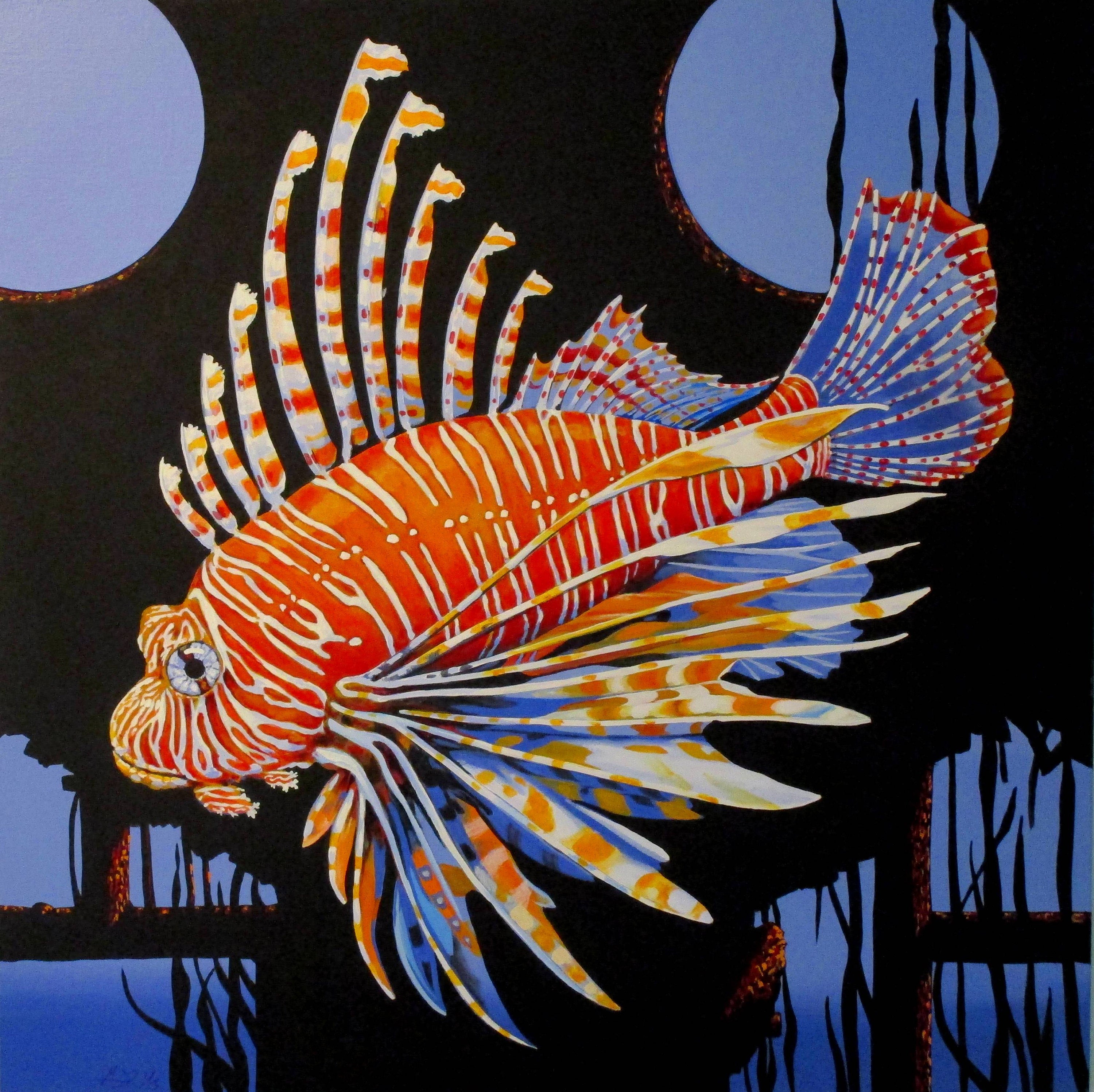 Devilfish, Large Original Painting, 36 X 36 Inches, Acrylic on Canvas ...