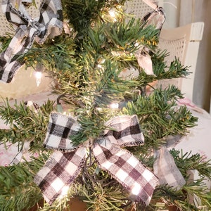 Christmas Tree Tabletop Buffalo Check Rhinestone Shabby Cottage Chic - Etsy