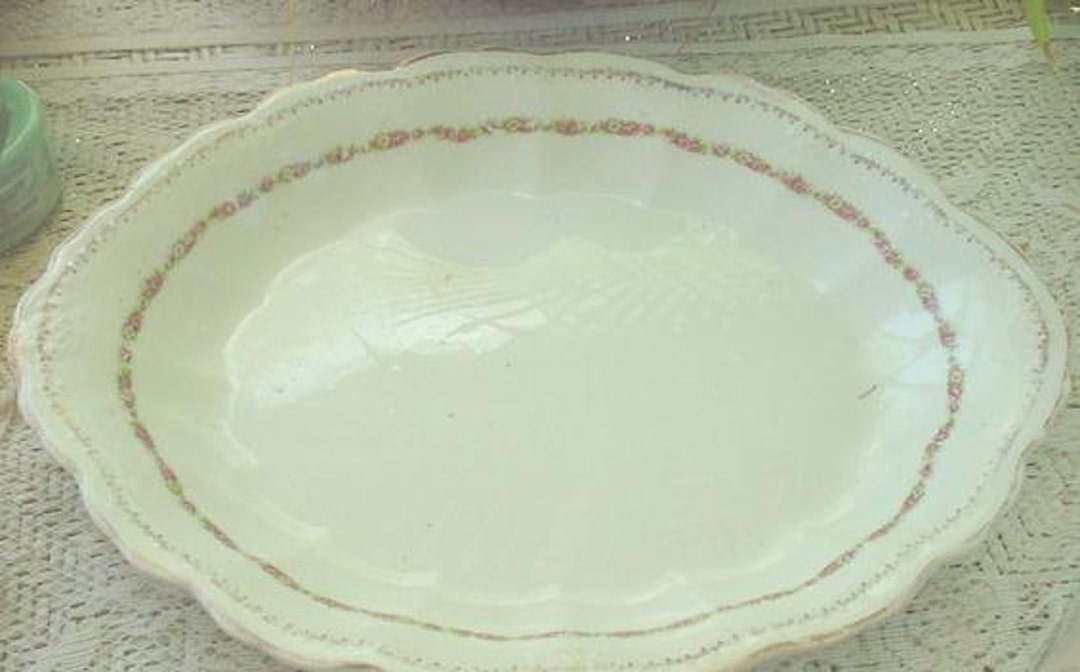 Vintage Dresden Platter Porcelain China Serving Roses Gilt Shabby Chic ...