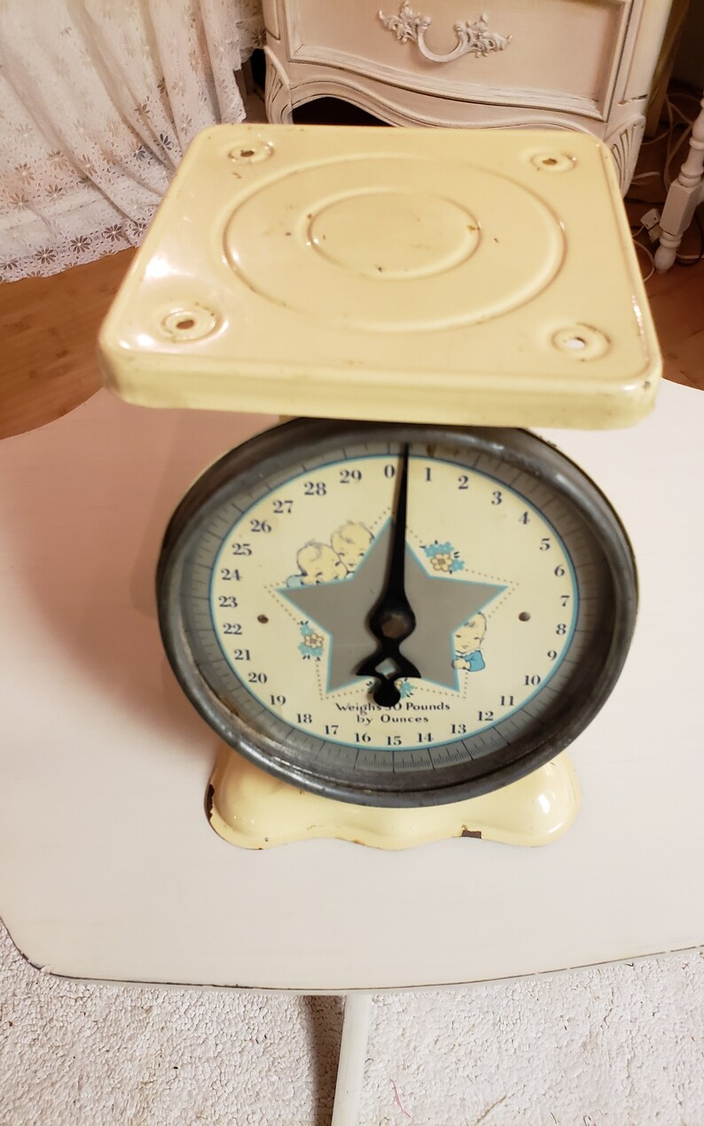Antique Baby Scale Metal Scale Shabby Chic Decorative | Etsy