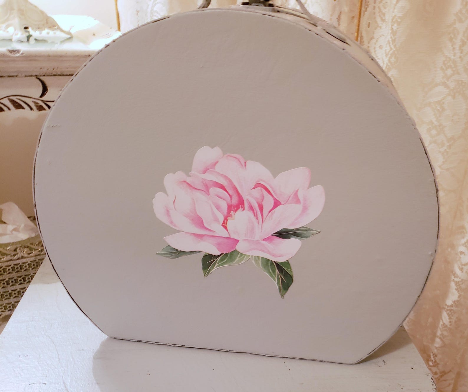 Painted Paris Train Case: Shabby Chic Faux Leather Storage - Etsy