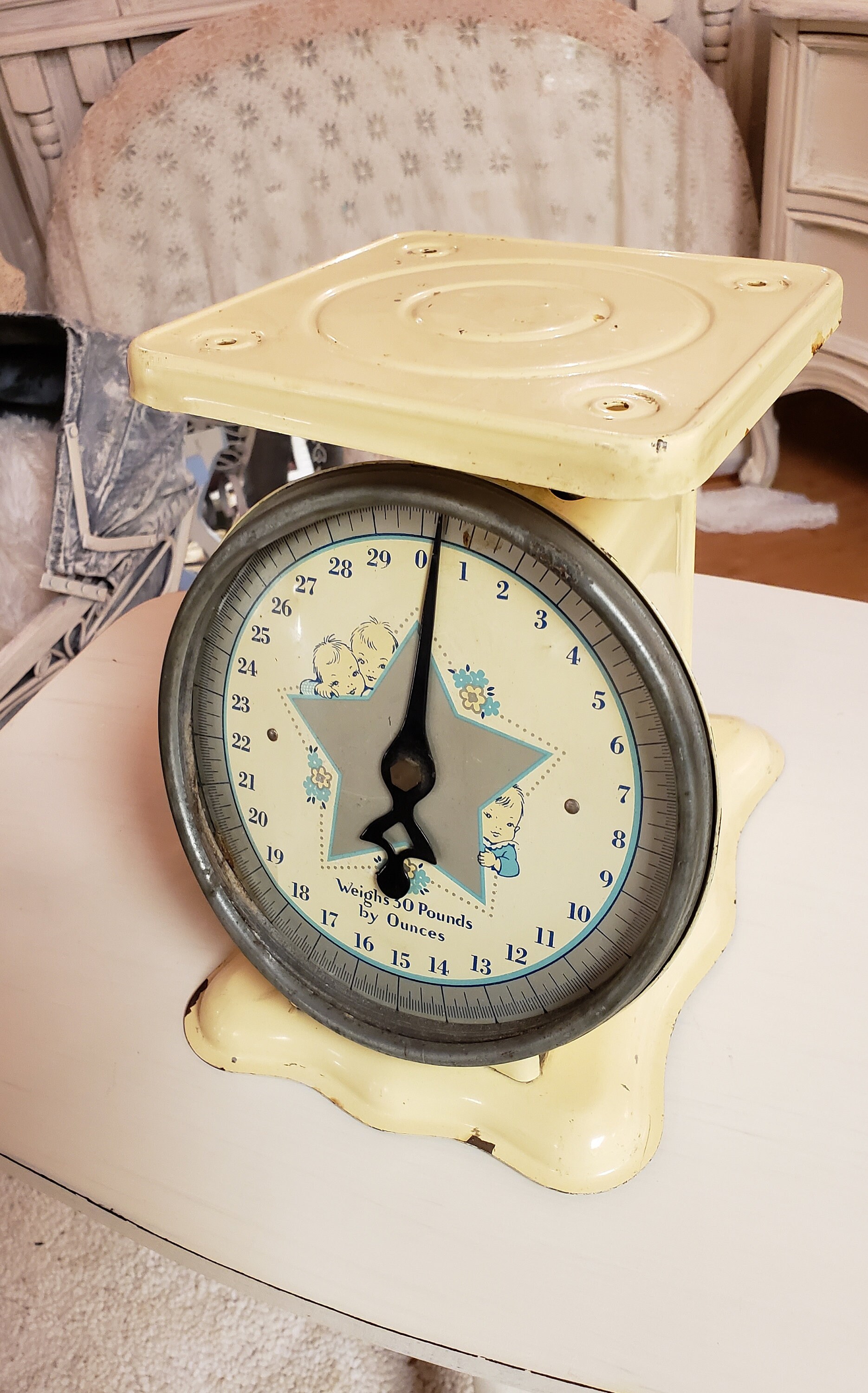 Antique Baby Scale Metal Scale Shabby Chic Decorative | Etsy