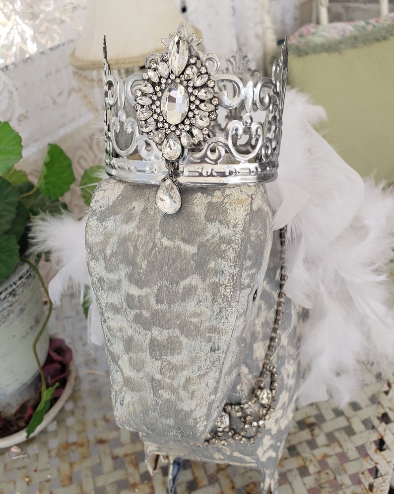 Ram Statue Decor Embellished Rhinestones Crown Feather Boa - Etsy