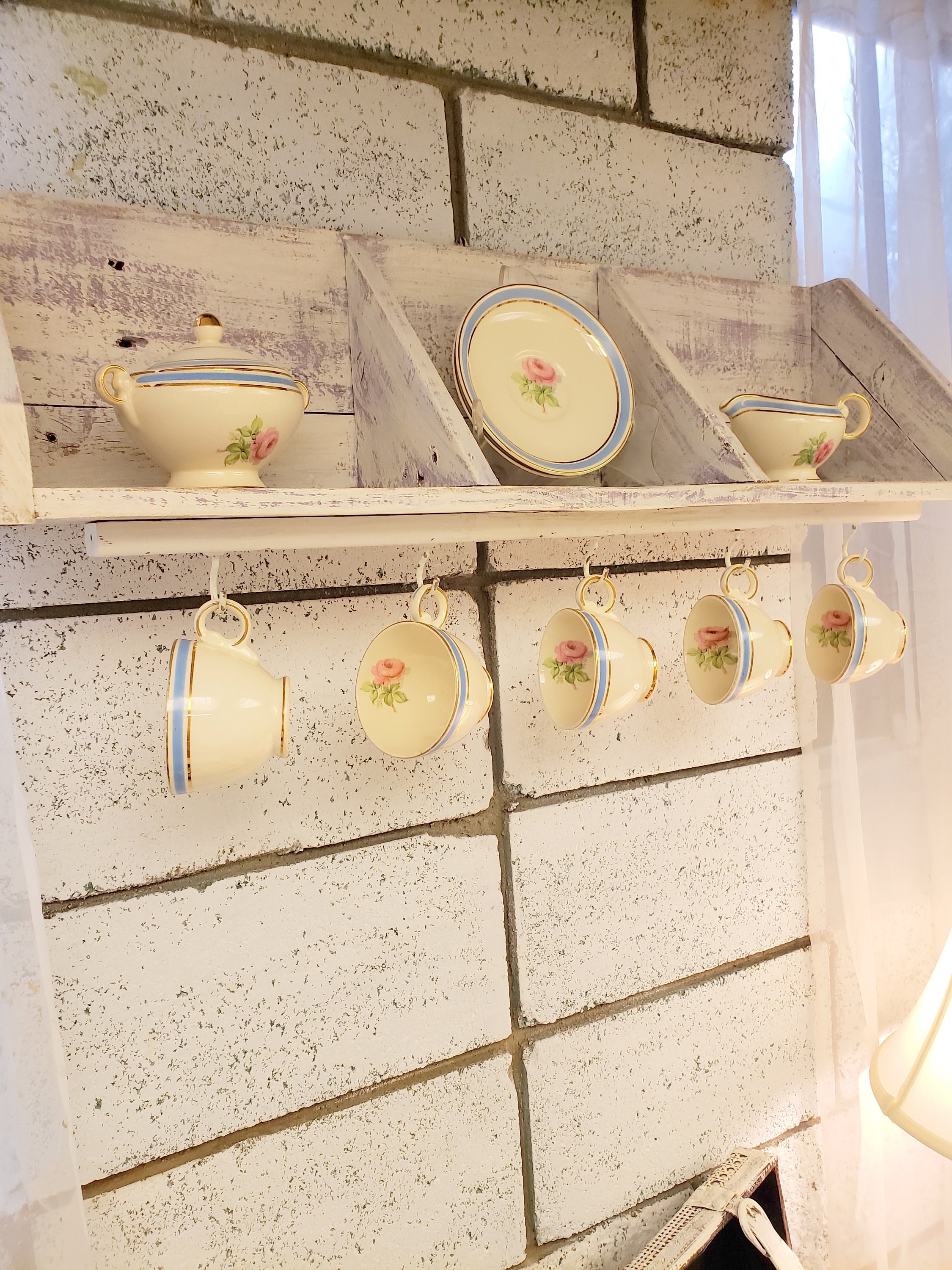 Primitive Wall Shelf Painted Upcycled French Country Shabby | Etsy