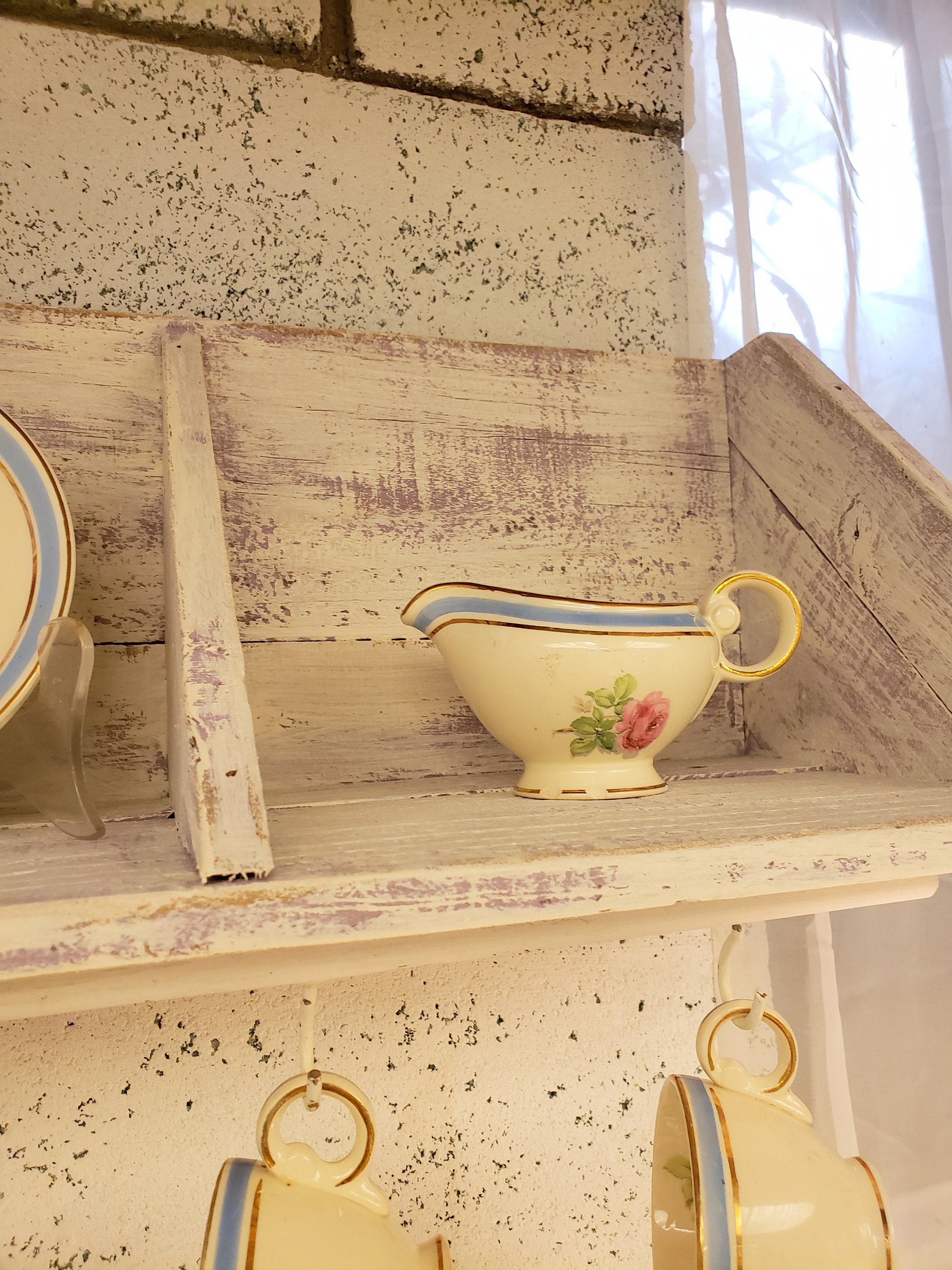 Primitive Wall Shelf Painted Upcycled French Country Shabby | Etsy