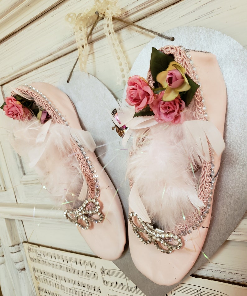 Ballet Slippers Embellished Rhinestones Brooch Roses Pink Boa - Etsy