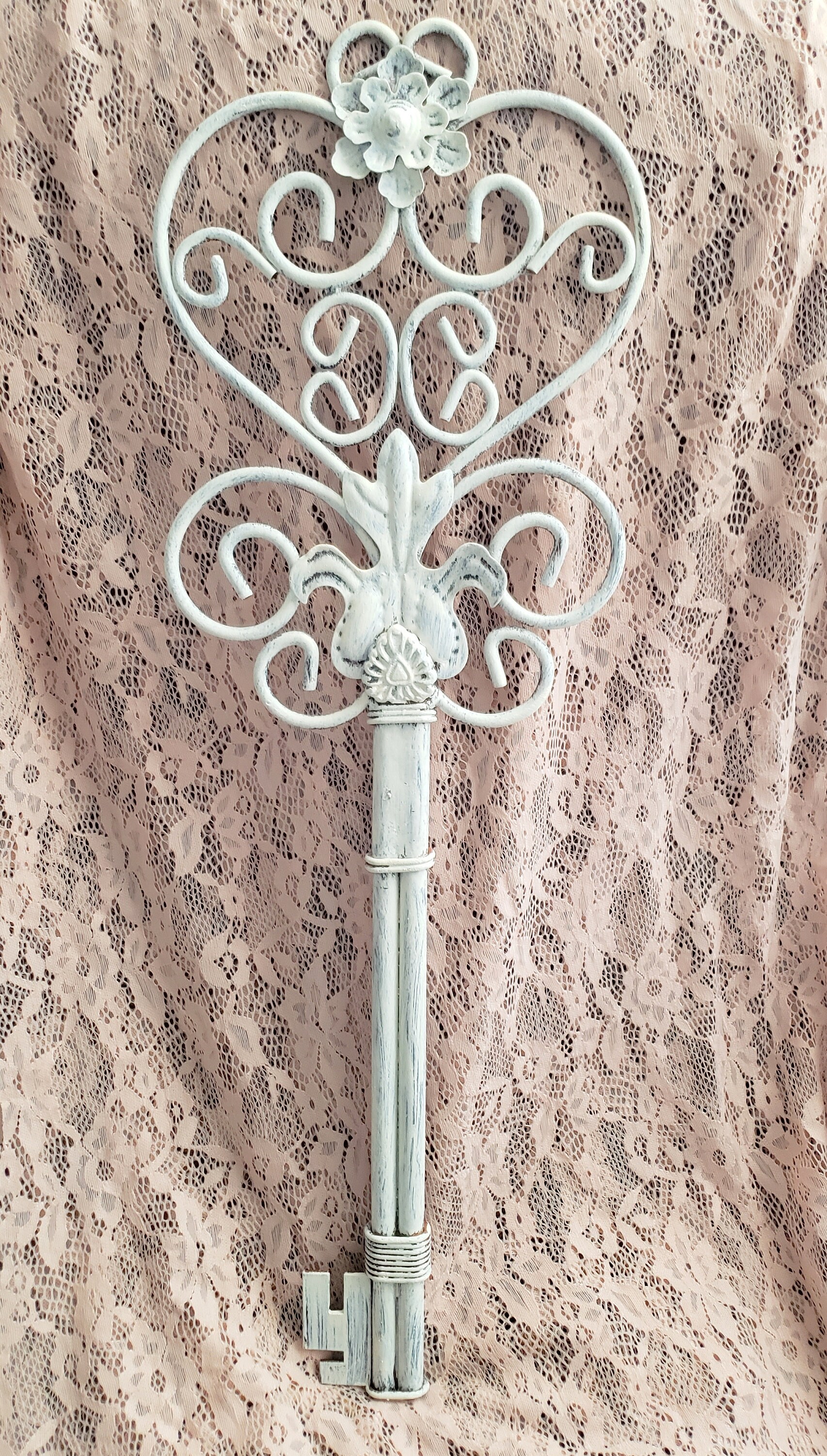 Large Ornate Key Painted Vintage Wall Decor Ornate Painted | Etsy