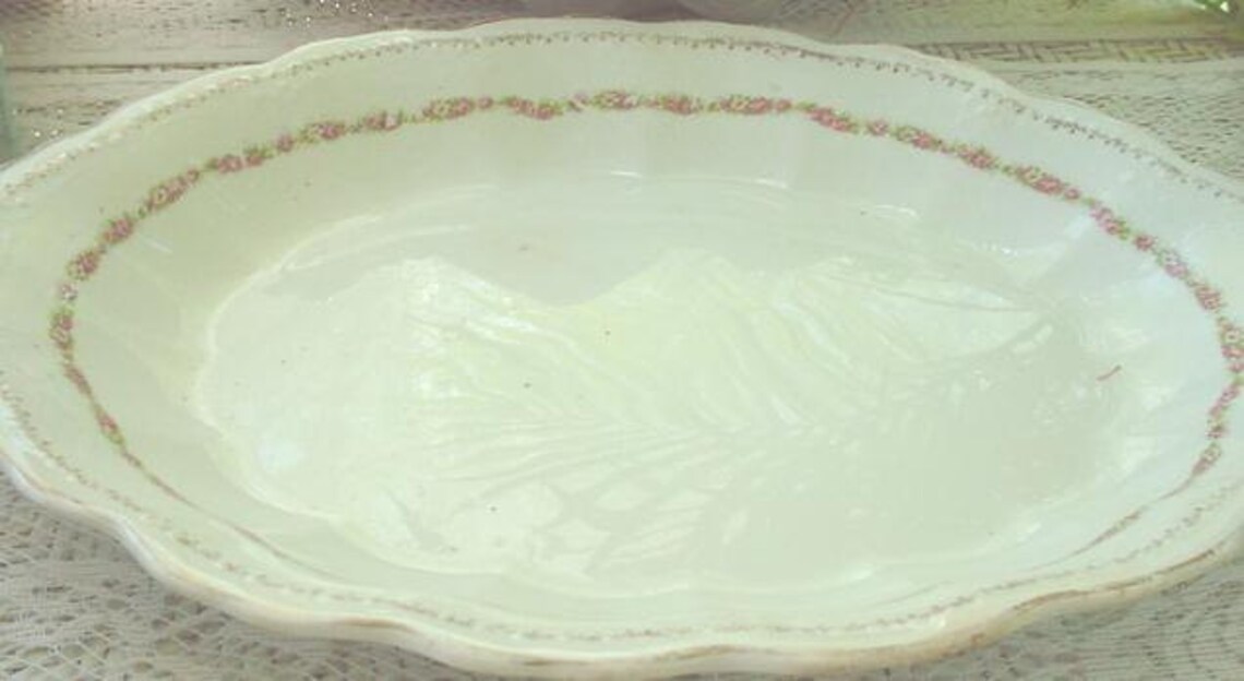Vintage Dresden Platter Porcelain China Serving Roses Gilt Shabby Chic ...