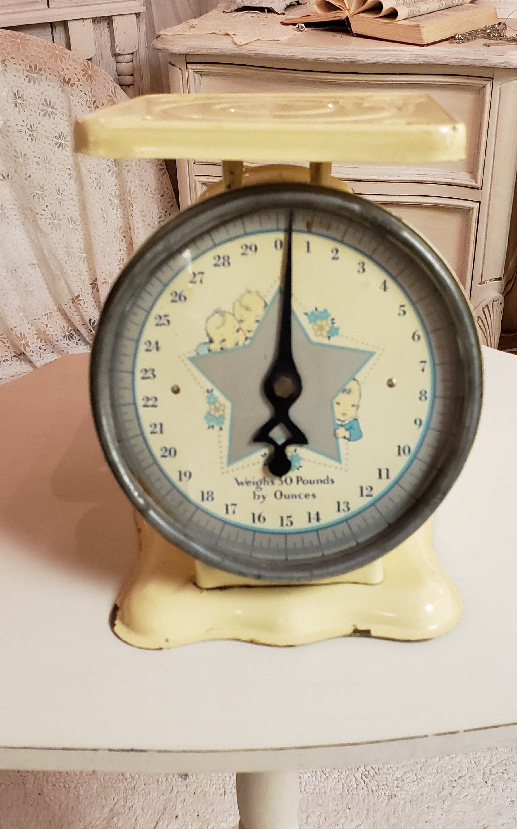 Antique Baby Scale Metal Scale Shabby Chic Decorative | Etsy