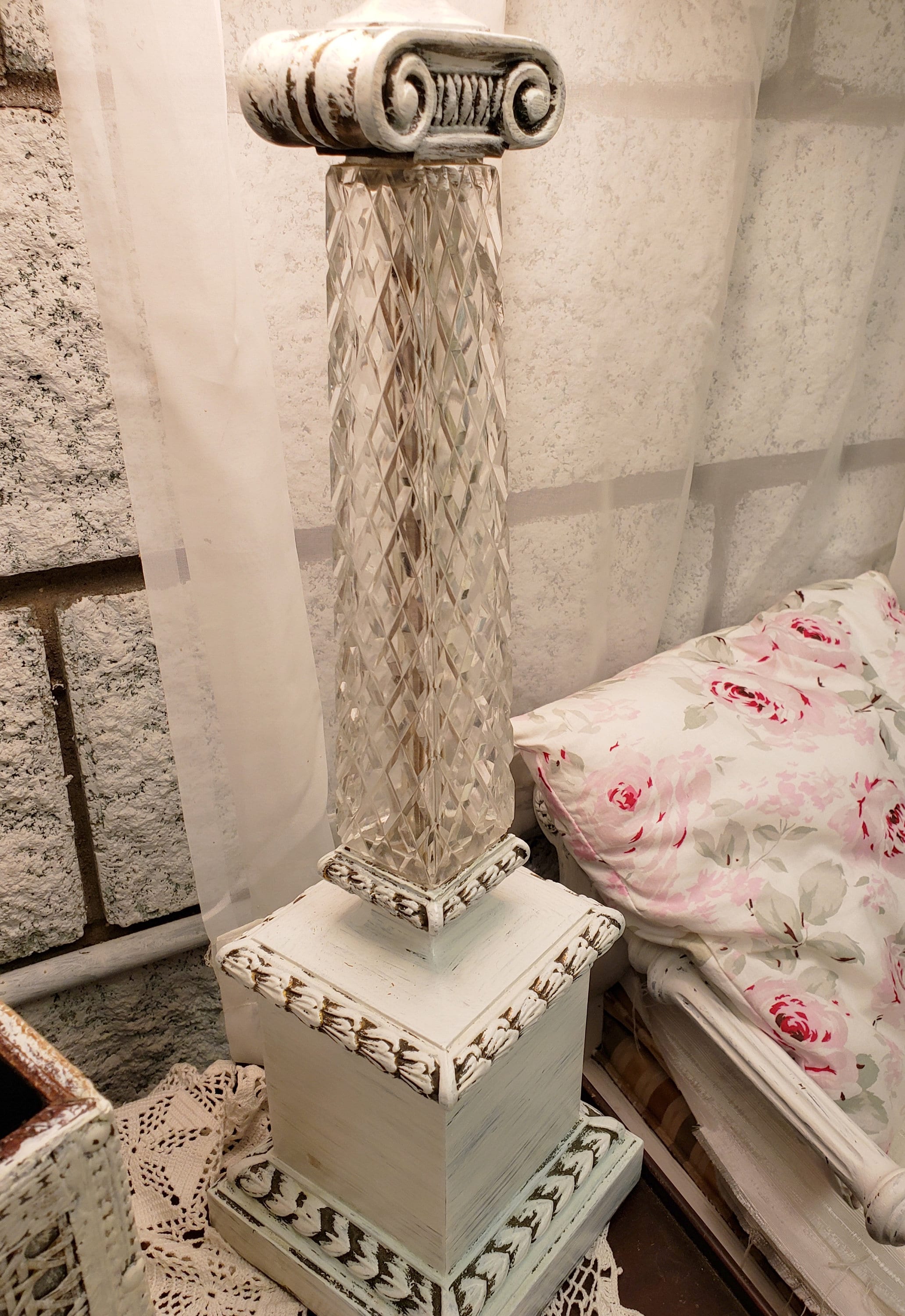 Vintage Lamp Crystal Greek Influence Romantic Elegant French Country ...