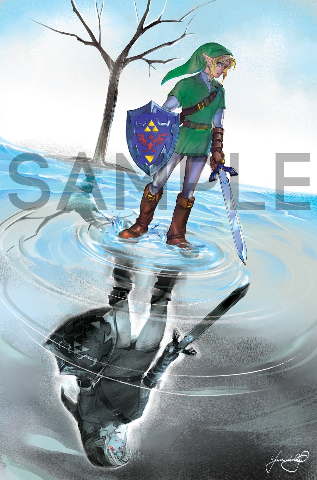 Poster Print: Legend of Zelda "reflection" - Etsy