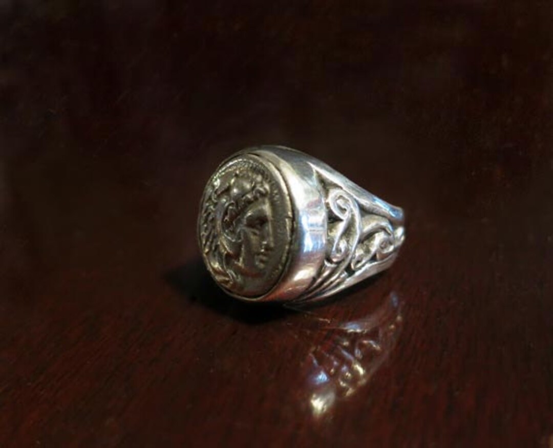 Sterling Silver Alexander the Great Coin Ring With Baroque Shank - Etsy