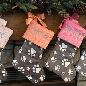 Paw Print Dog Stocking, Dog Christmas Stocking, Paw Print Christmas ...