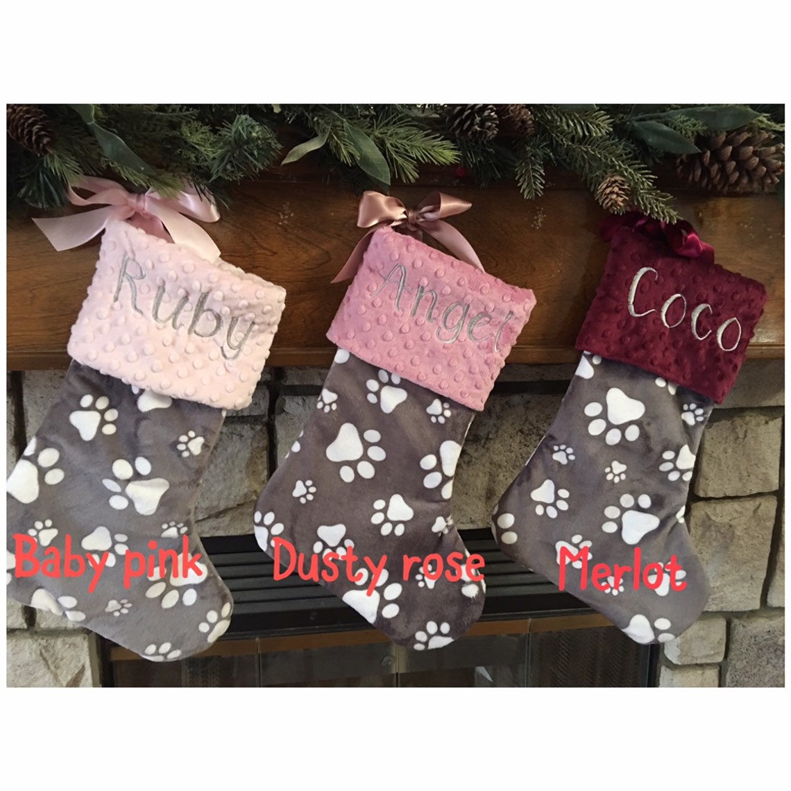 Paw Print Dog Stocking Dog Christmas Stocking Paw Print - Etsy