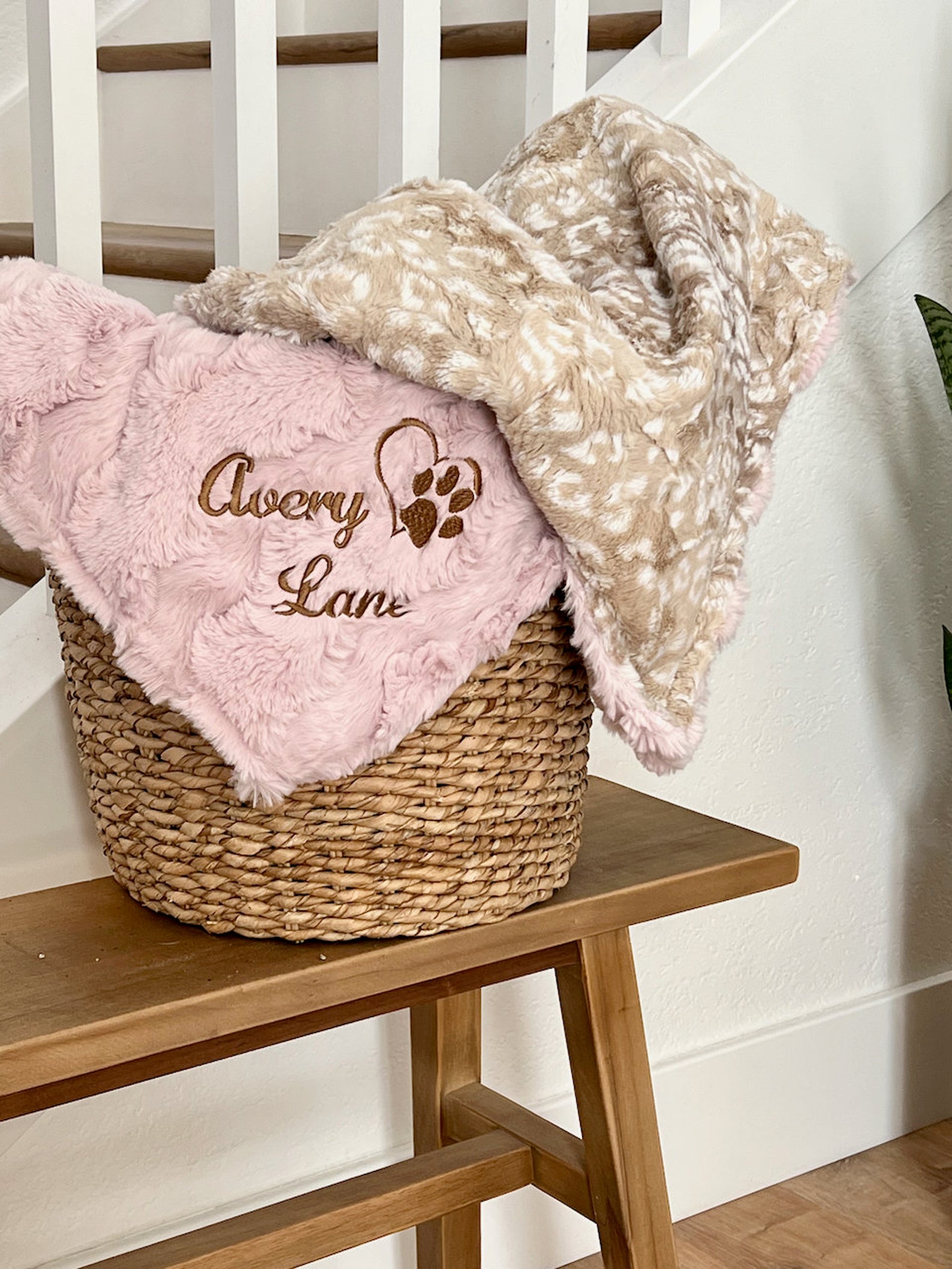 Embroidered Dog Gift, Biscotti Ocelot and You Choose Minky Personalize ...