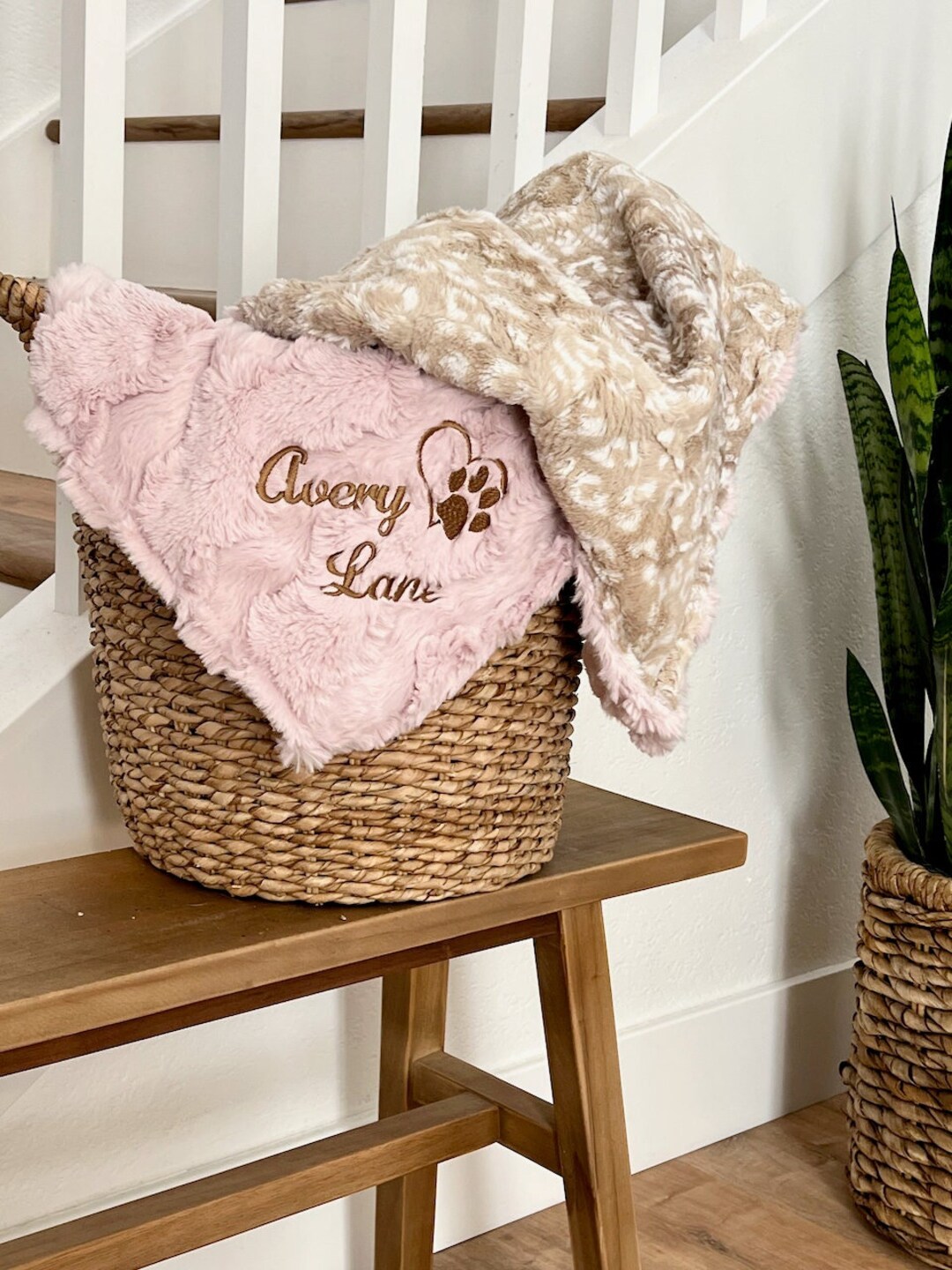 Embroidered Dog Gift, Biscotti Ocelot and You Choose Minky Personalize ...