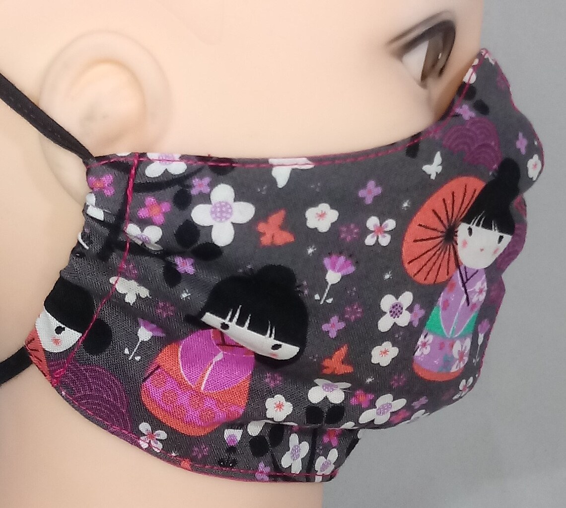 Cherry Blossom 100%cotton Face Mask With Filter Pocket - Etsy