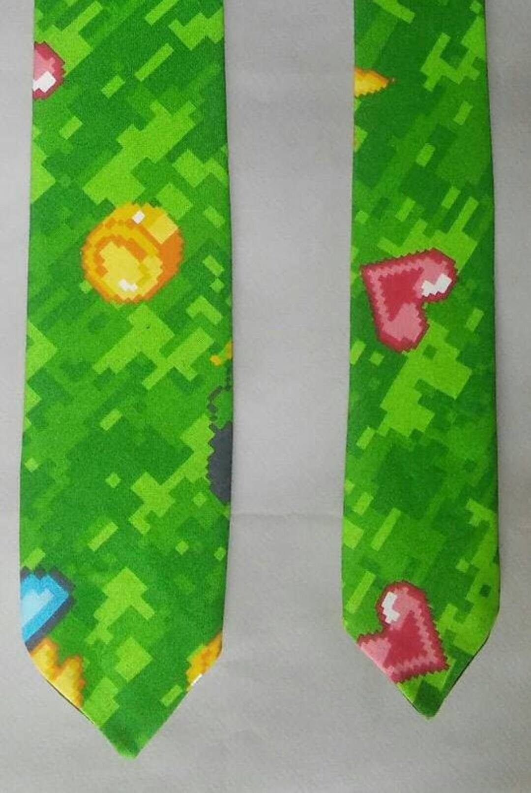 Green 8-bit Necktie-green 8 Bit Pixel Bitmap-gamer Skater - Etsy