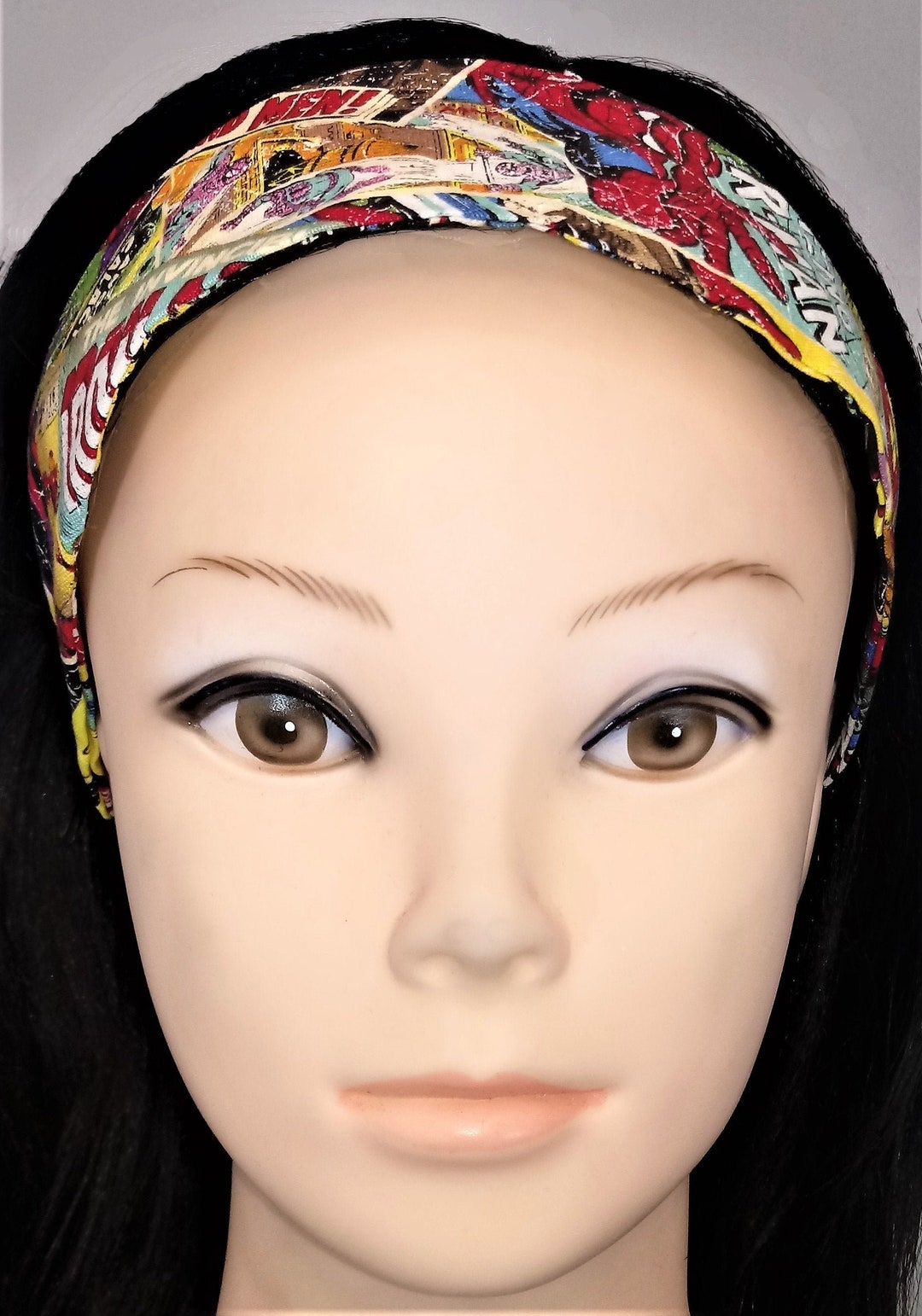 Comic Book Headband-nonslip Headband-handmade Women's Reversible ...