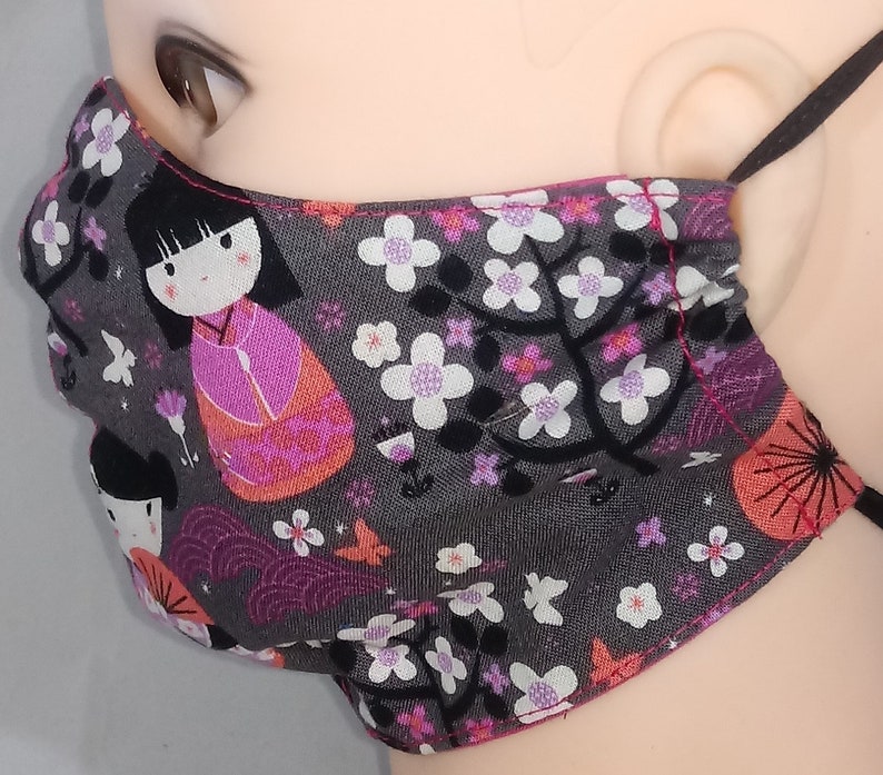 Cherry Blossom 100%cotton Face Mask With Filter Pocket - Etsy
