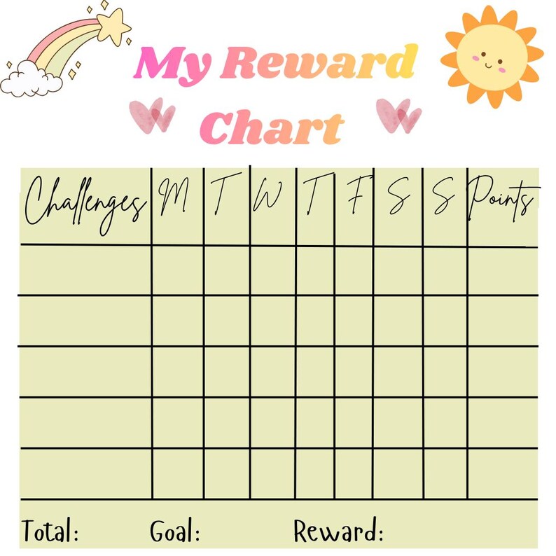 Editable Reward Chart Printable | Weekly Chore Chart | Behaviour ...