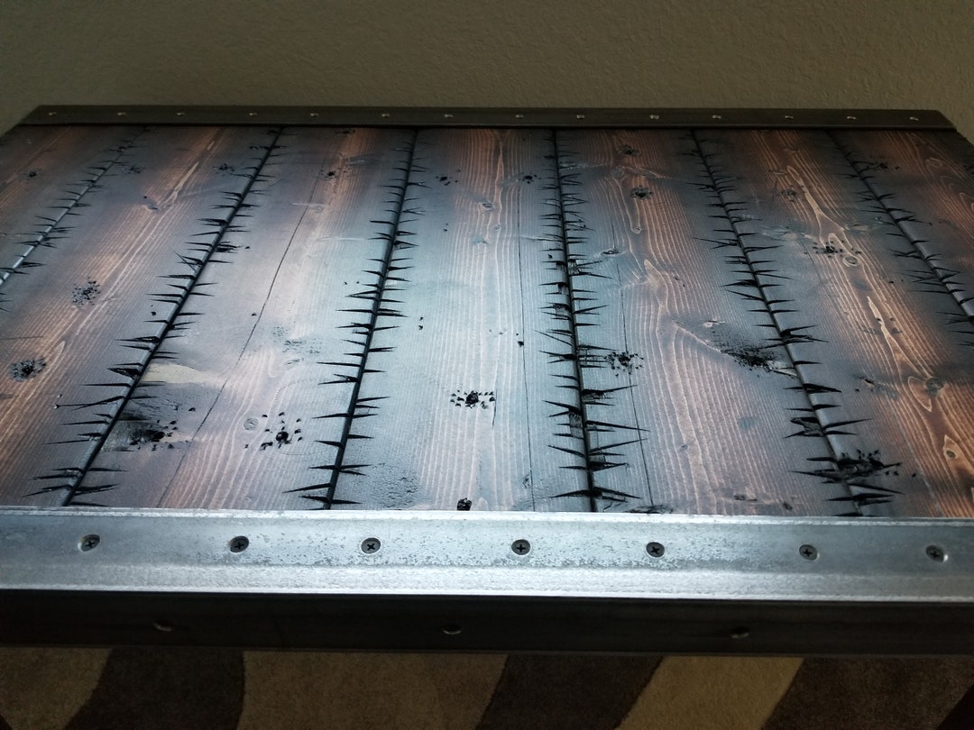 Stitches Reclaimed Distressed Desk With 2x2 Legs, Gothic Furniture Dark ...