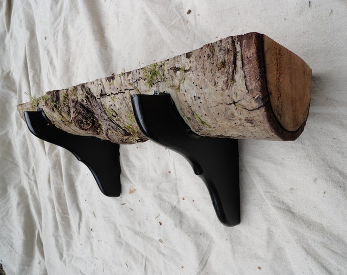 Rustic Log Wall Shelf - Etsy