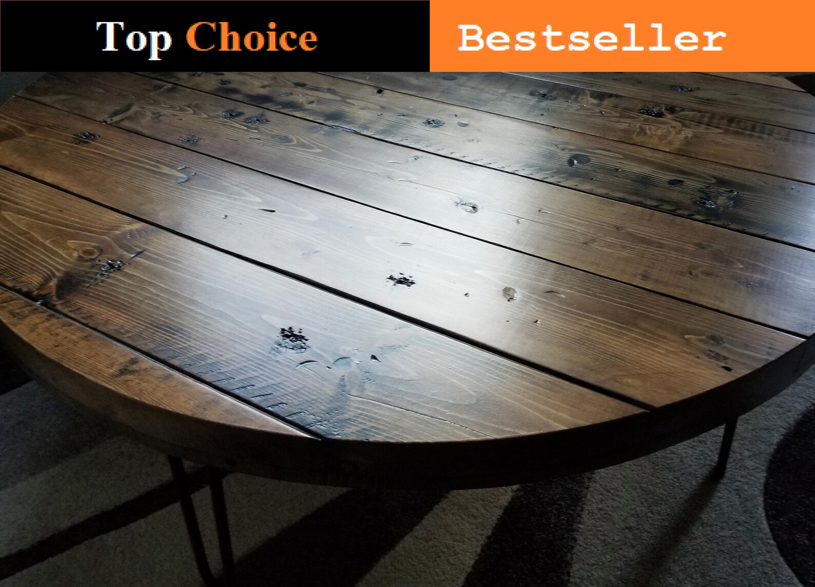 Reclaimed Distressed Round Coffee Table. Heavy Duty Rebar - Etsy