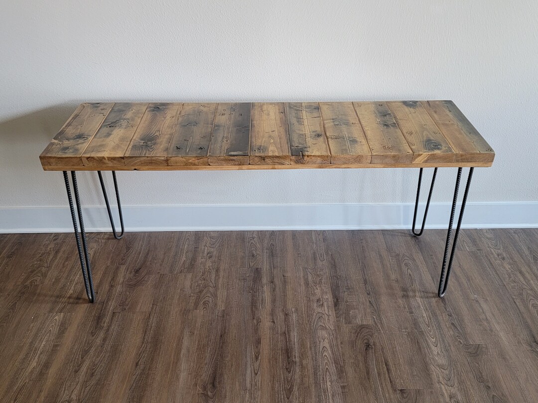 Chunky Wood Desk Reclaimed Distressed Desk With Hairpin Legs - Etsy