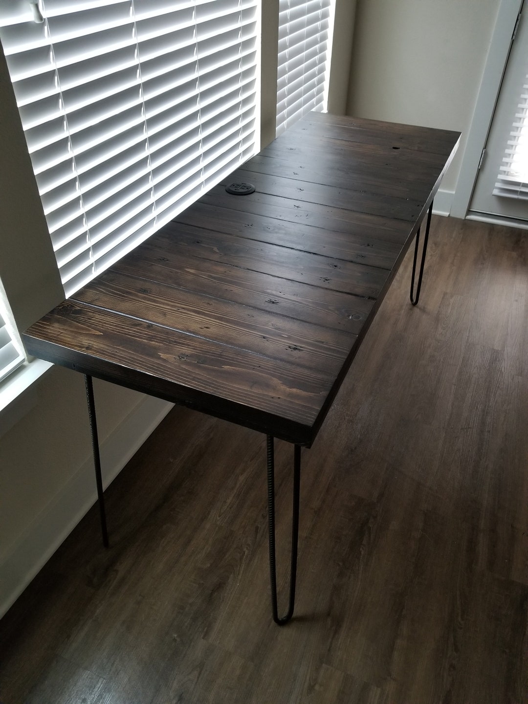 Thick Solid Wood Espresso Reclaimed Distressed Dining Table With ...