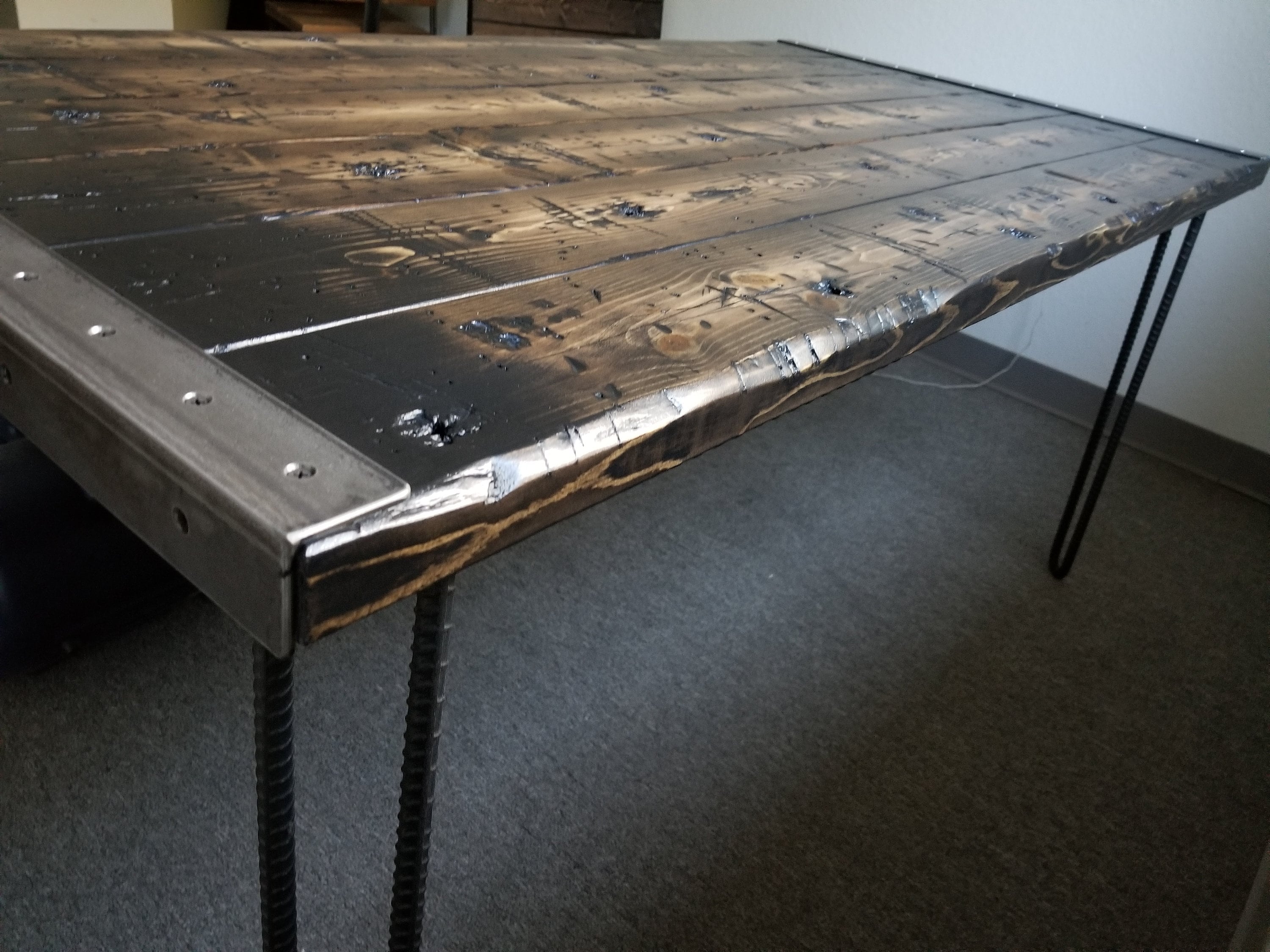 Tortured Reclaimed Distressed Industrial Wood Desk With Rebar - Etsy