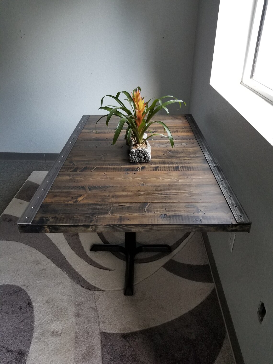 Reclaimed Distressed Restaurant Dining Table With Pedestal Base ...