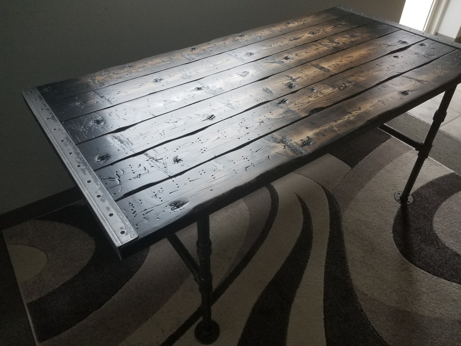 Tortured Reclaimed Distressed Industrial Dining Table With - Etsy