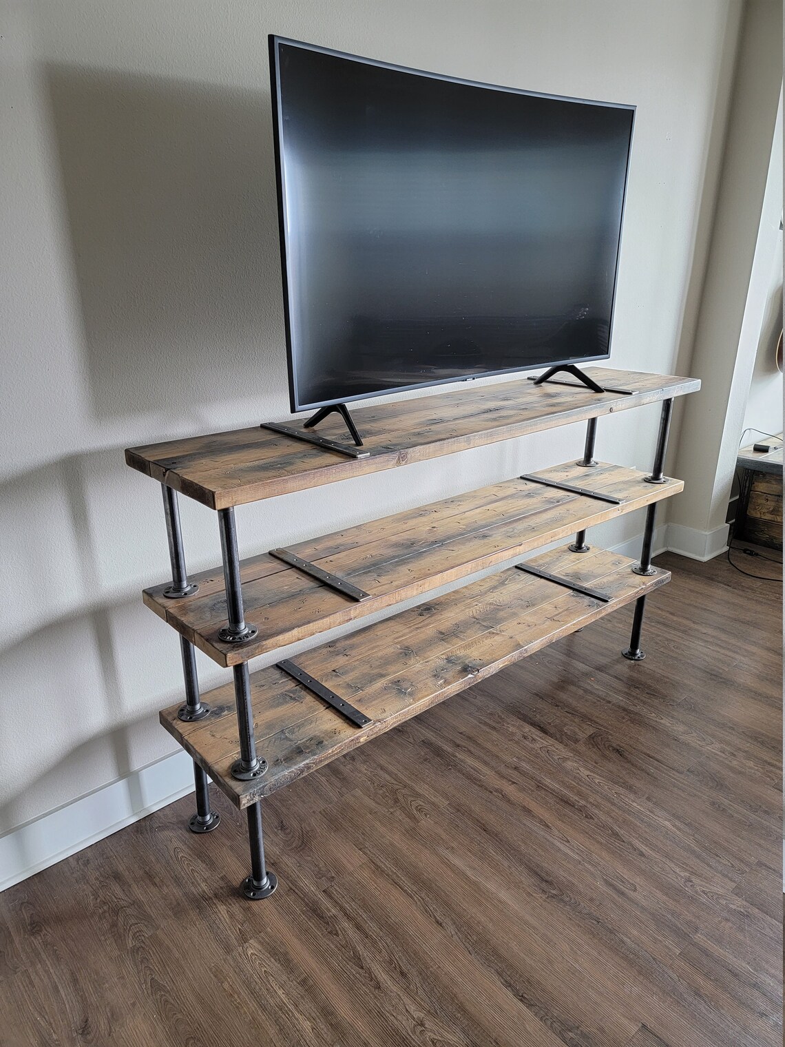 TV Stand Entertainment Center Reclaimed Distressed Wood With - Etsy