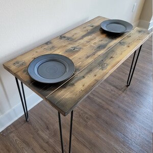 Killer Wood Dining Table Reclaimed Distressed Industrial With Hairpin ...