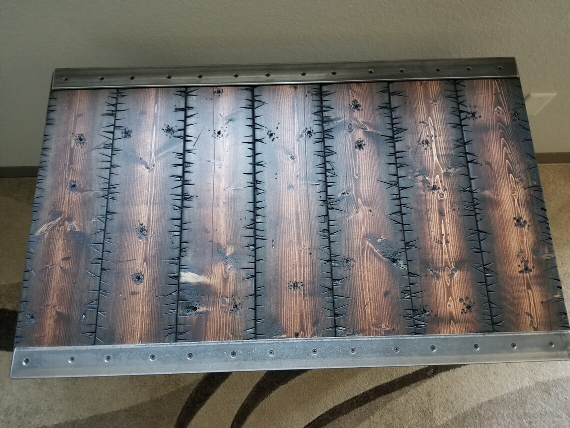 Stitches Reclaimed Distressed Desk With 2x2 Legs, Gothic Furniture Dark ...