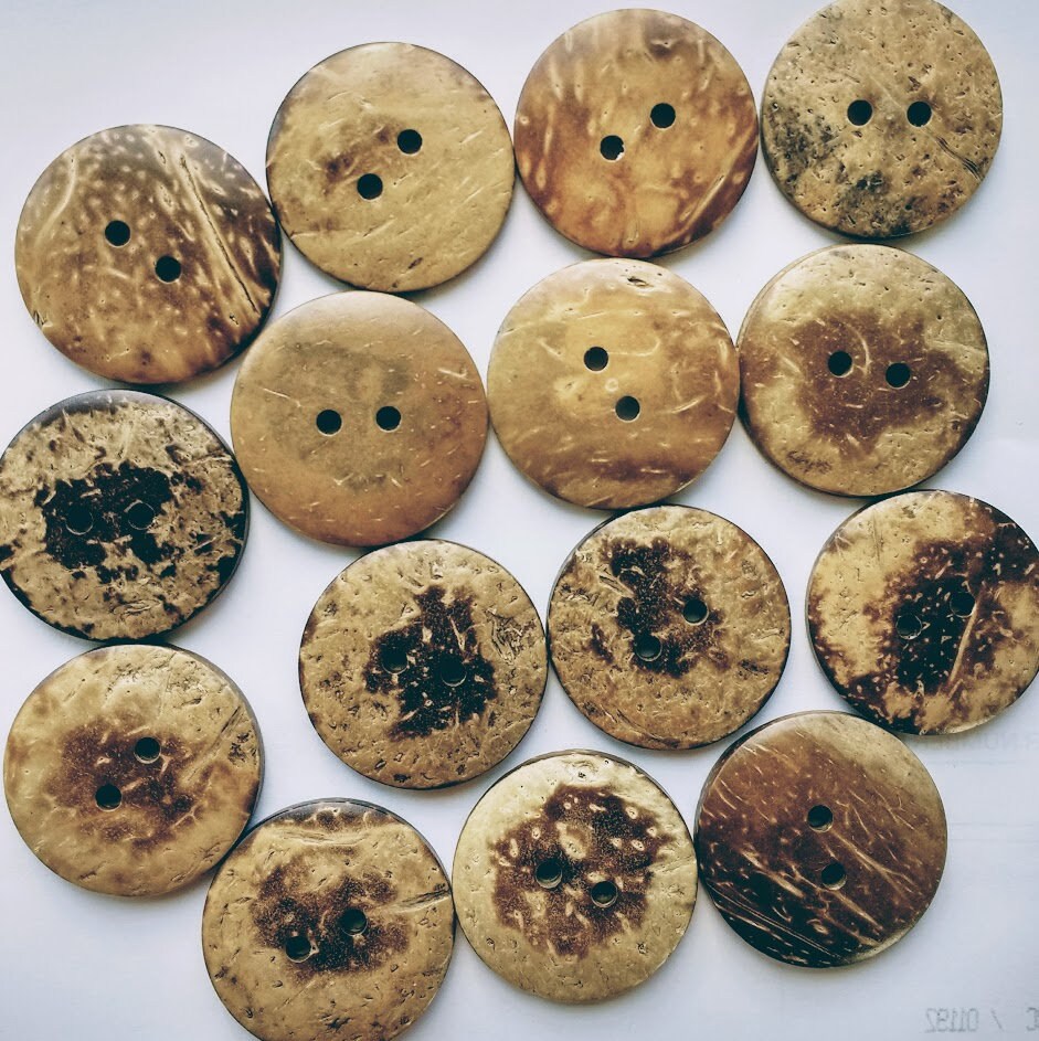 Natural Sewing Craft Coconut Shell Buttons 11.5mm 15mm | Etsy UK