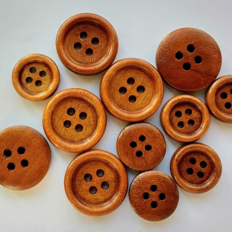 Small Wood Buttons - Etsy