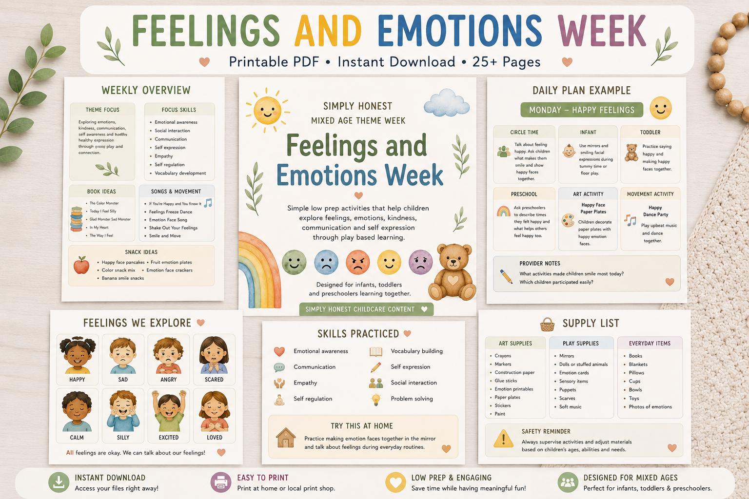 Feelings and Emotions Week Lesson Plans for Toddlers & Preschoolers ...