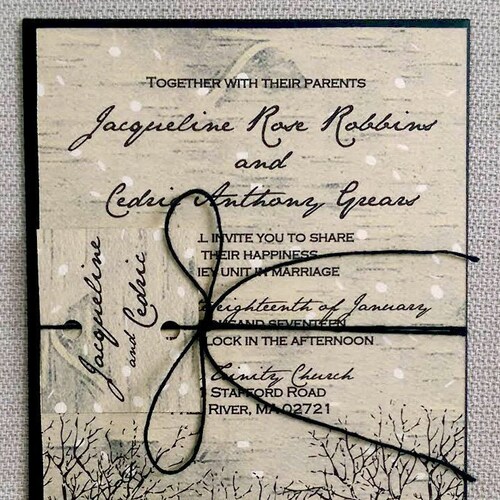 SAMPLE Winter Wedding Invitations Christmas Wedding | Etsy