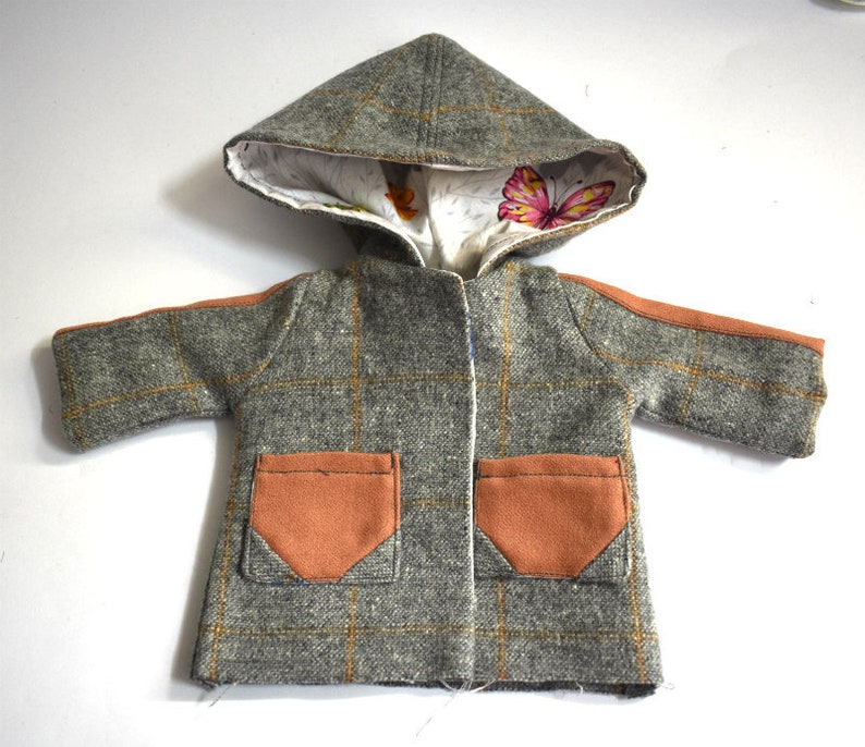 PDF Doll Coat Pattern: Hooded Lined Jacket for 12" & 18" Waldorf Dolls ...