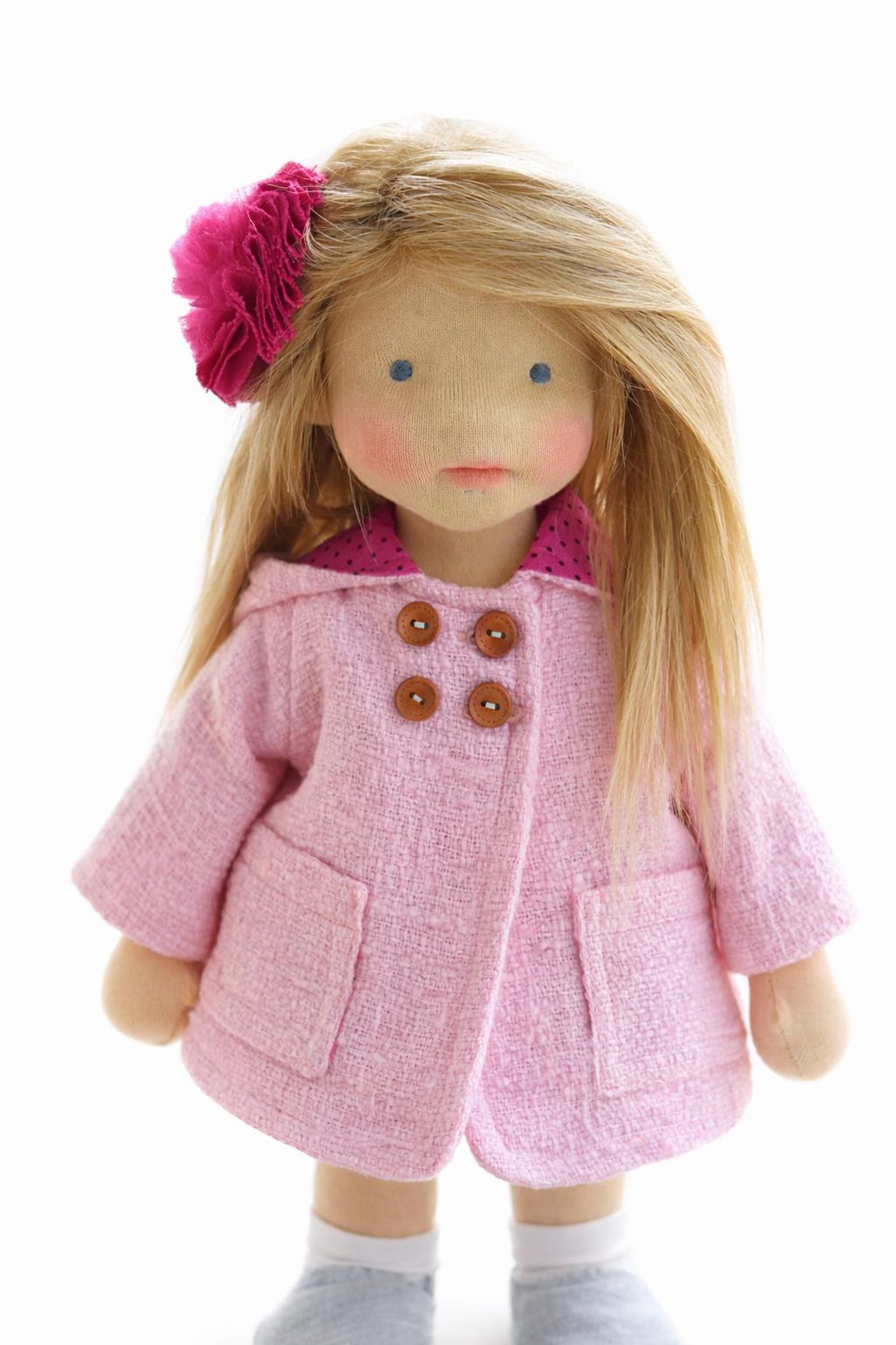 PDF Doll Coat Pattern: Hooded Lined Jacket for 12" & 18" Waldorf Dolls ...