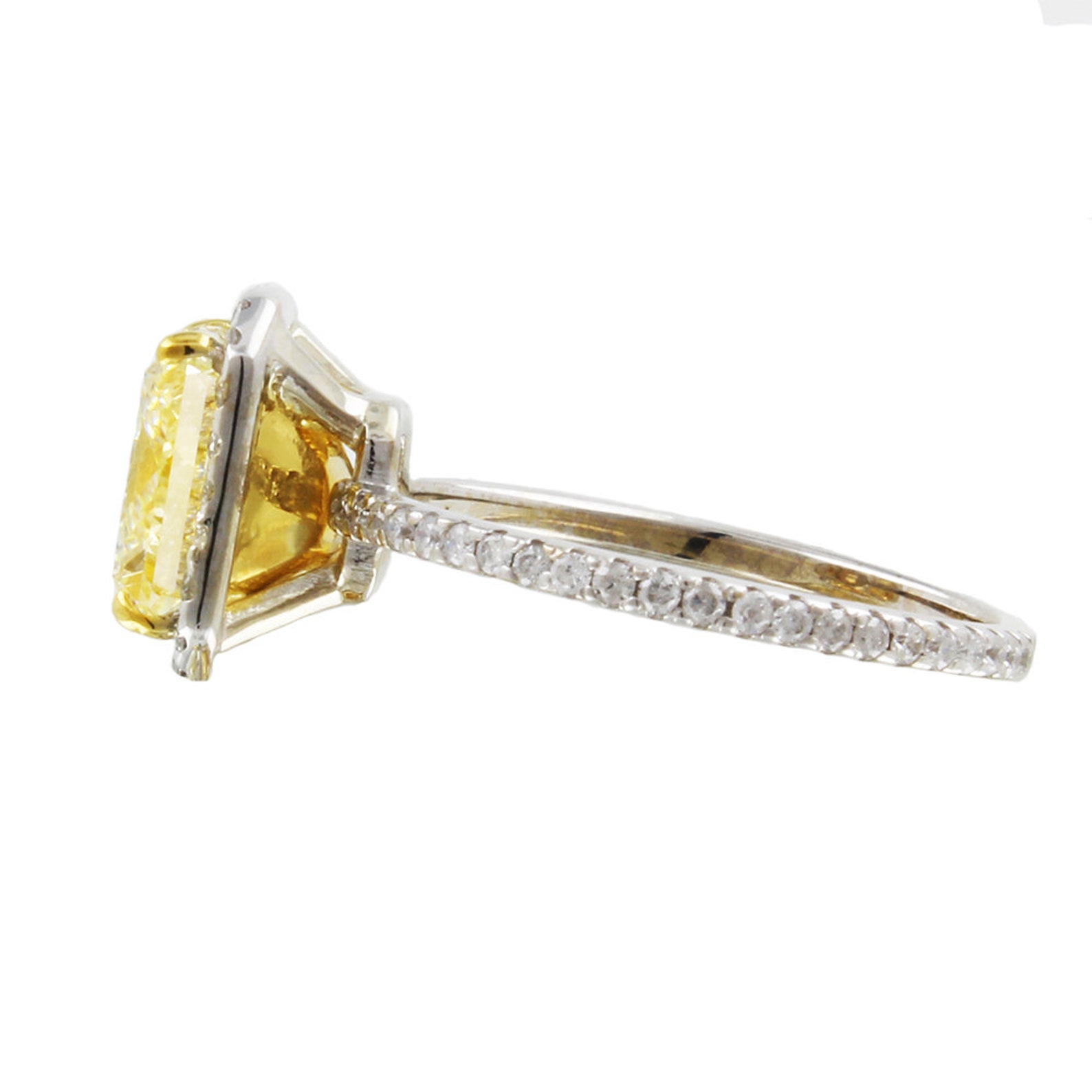 Fancy Yellow Radiant Cut Diamond Engagement Ring - Etsy