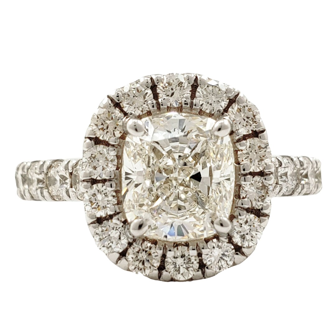 Cushion Cut Diamond Engagement Ring - Etsy