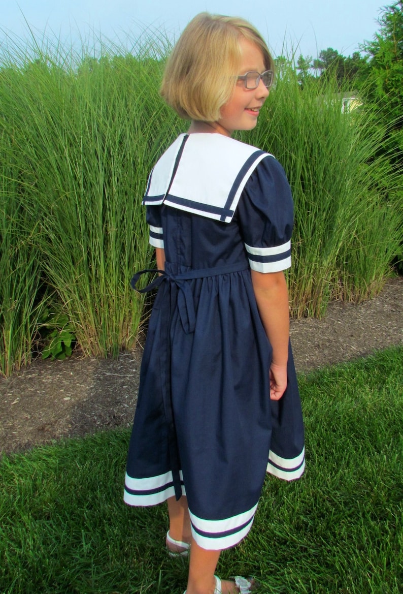 Girls Classic Sailor Dress Etsy