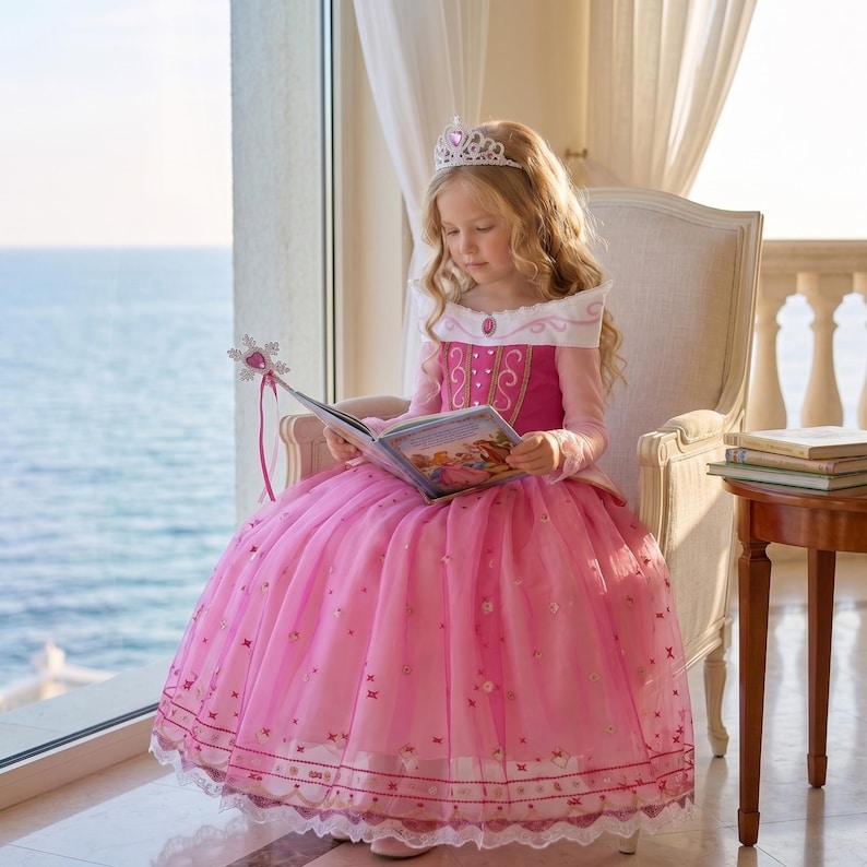 Girls Sleeping Beauty Aurora Cosplay Costume | Kids Princess Halloween ...