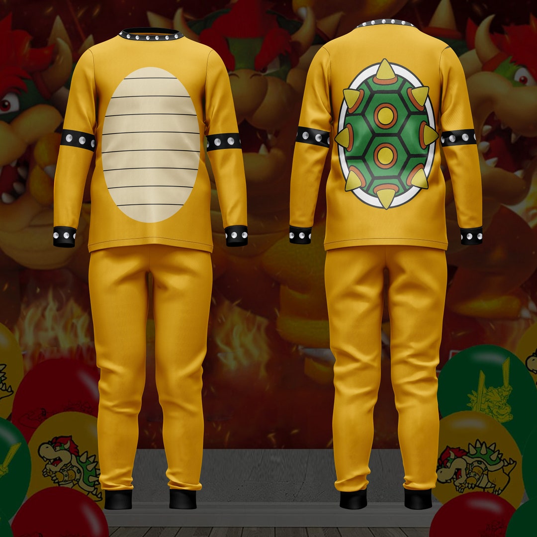 Mario Bowser 3D Funny Pajamas, Bowser Costume Shirt, Super Mario Bros ...